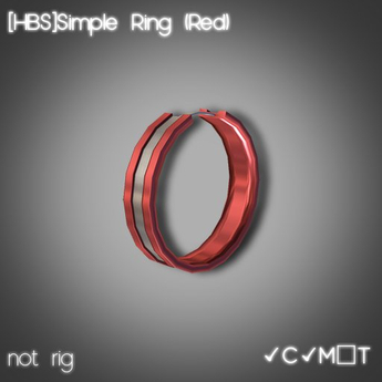 Second Life Marketplace - [HBS]Simple Ring (Red)